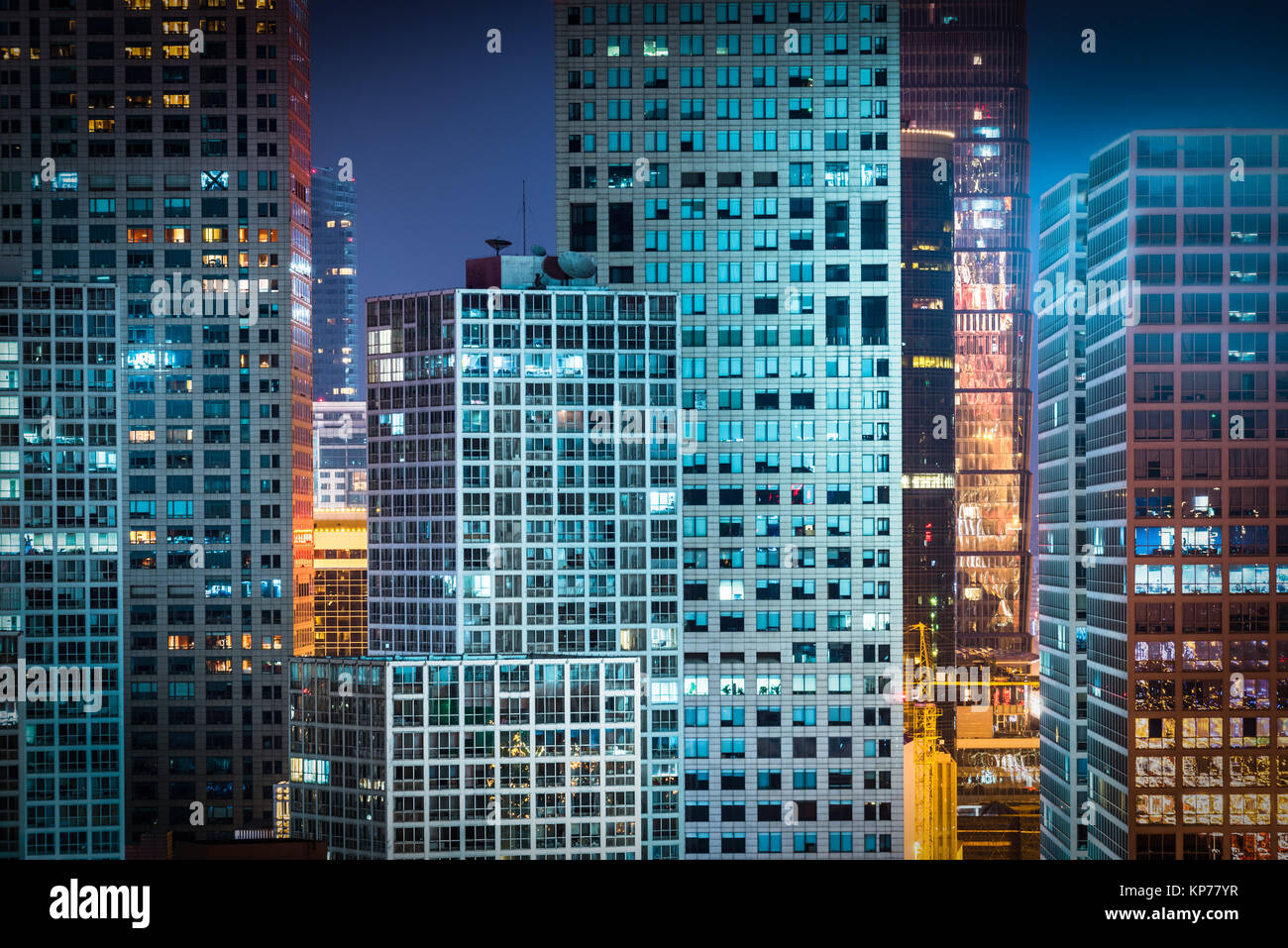 illuminated modern buildings at night in China Stock Photo - Alamy