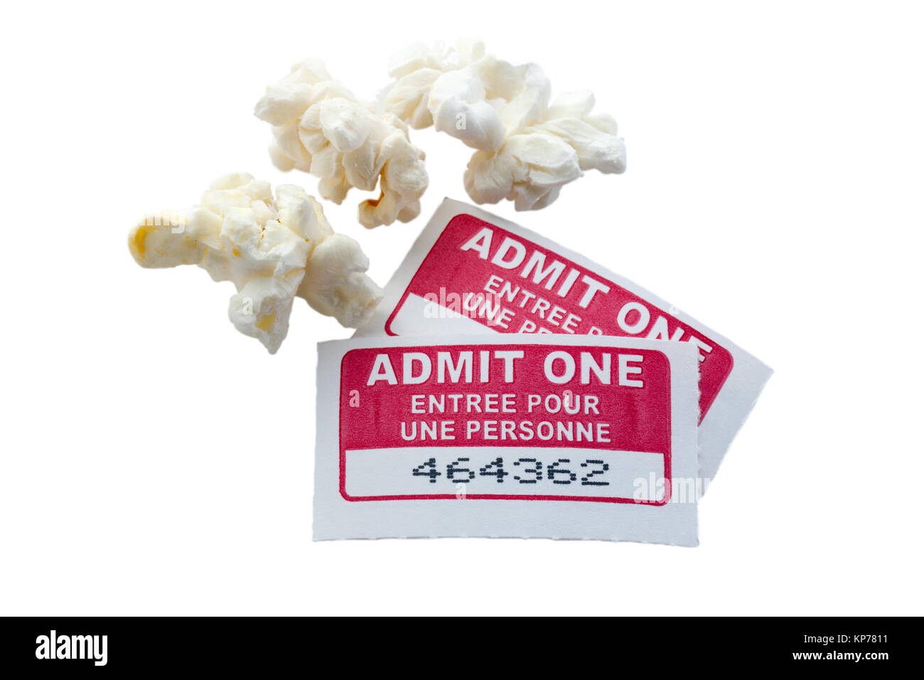 cinema ticket with popcorn Stock Photo - Alamy