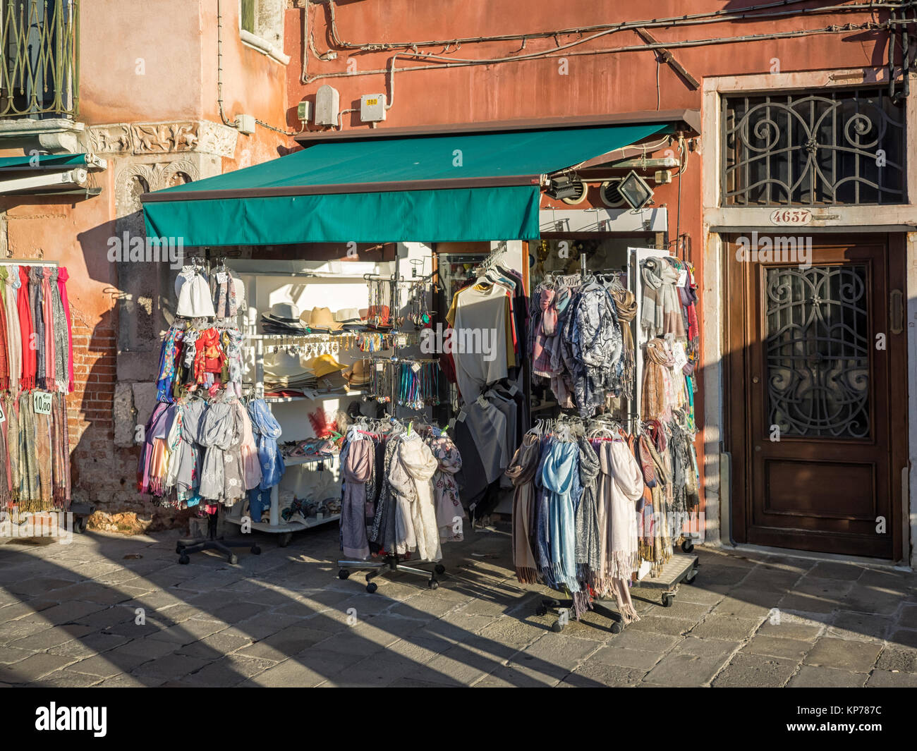 VENICE, ITALY - SEPTEMBER 12, 2017: Exterior view of small boutique ...