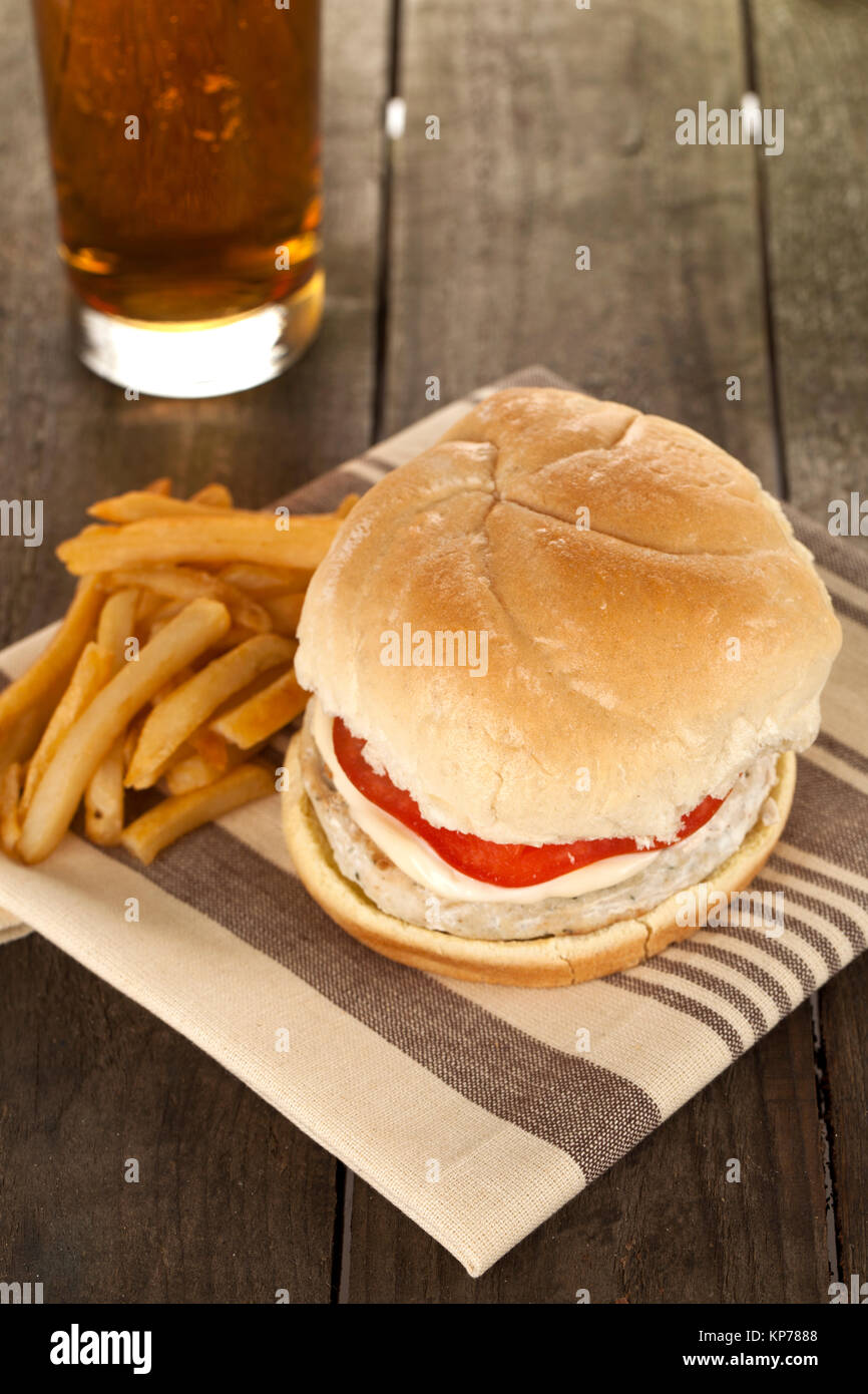 low fat burger fries and soda Stock Photo - Alamy