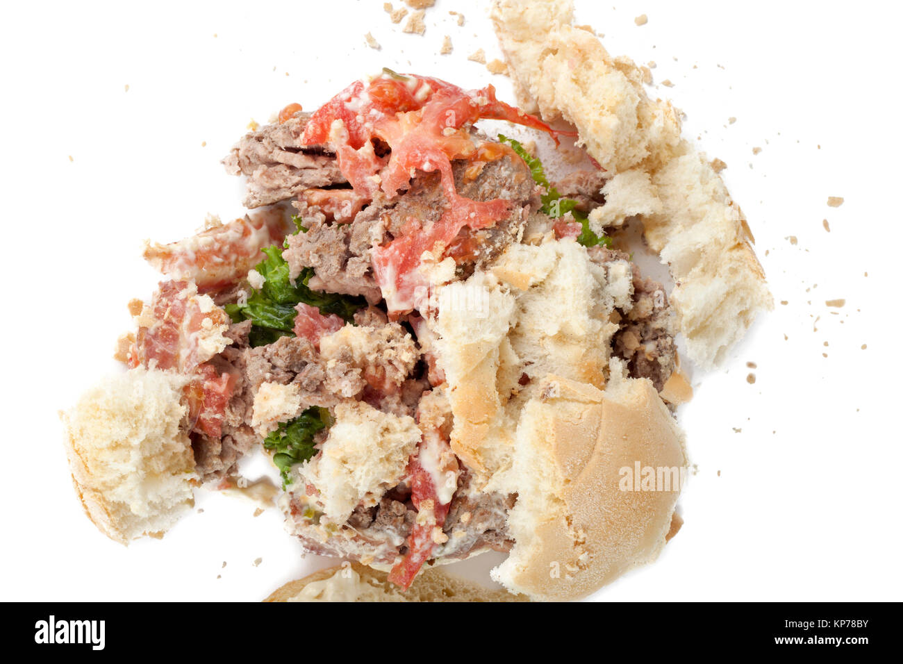 crushed burger sandwich Stock Photo - Alamy