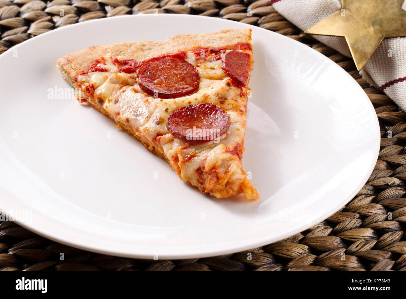 pepperoni pizza on a plate Stock Photo - Alamy