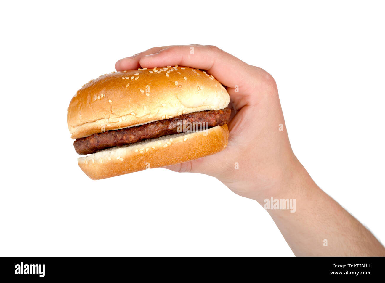 humans hand with hamburger Stock Photo - Alamy