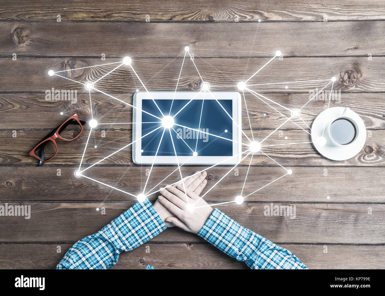 Concept of social communication and networking with social connection ...