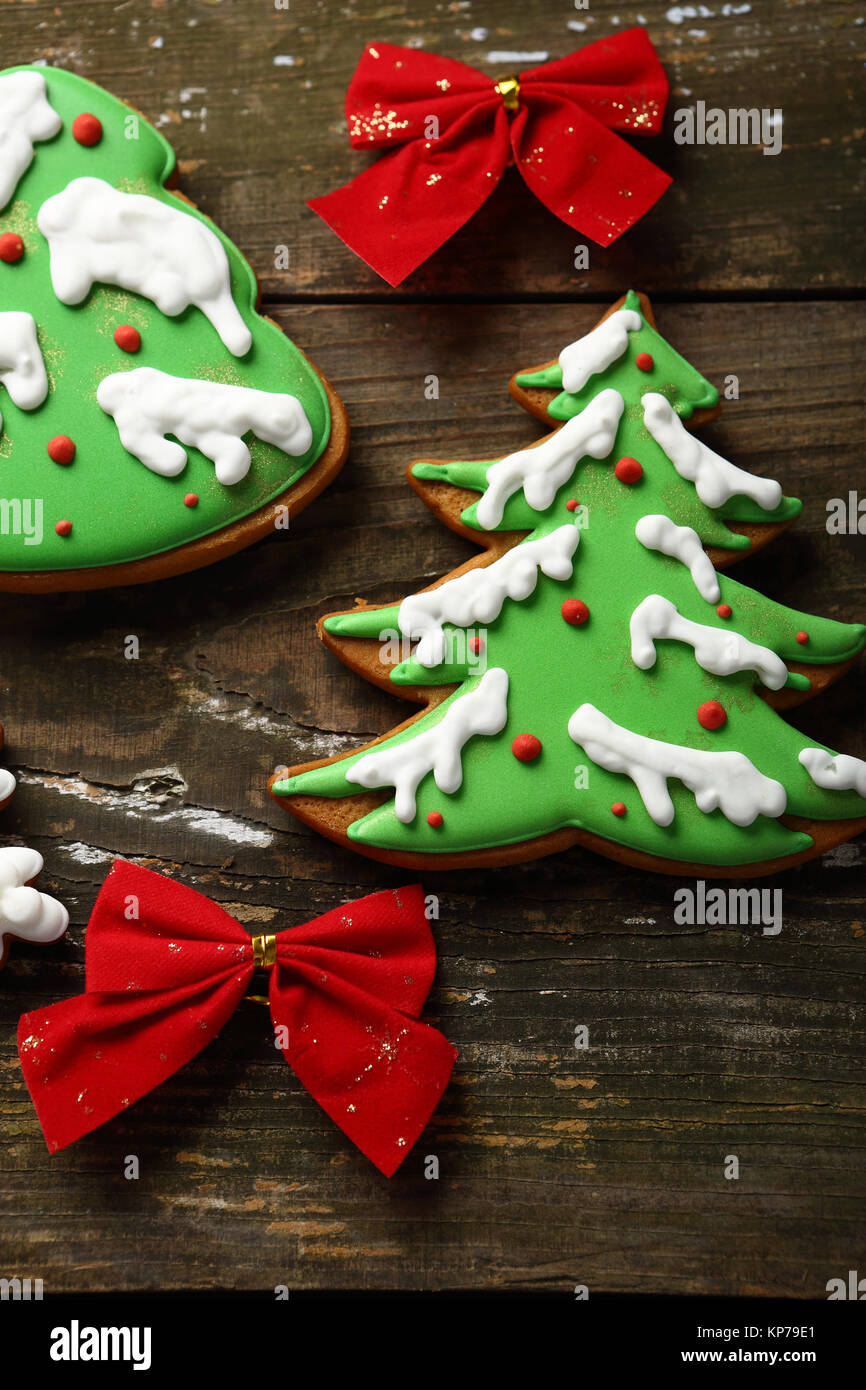 New years green tree, food above Stock Photo - Alamy