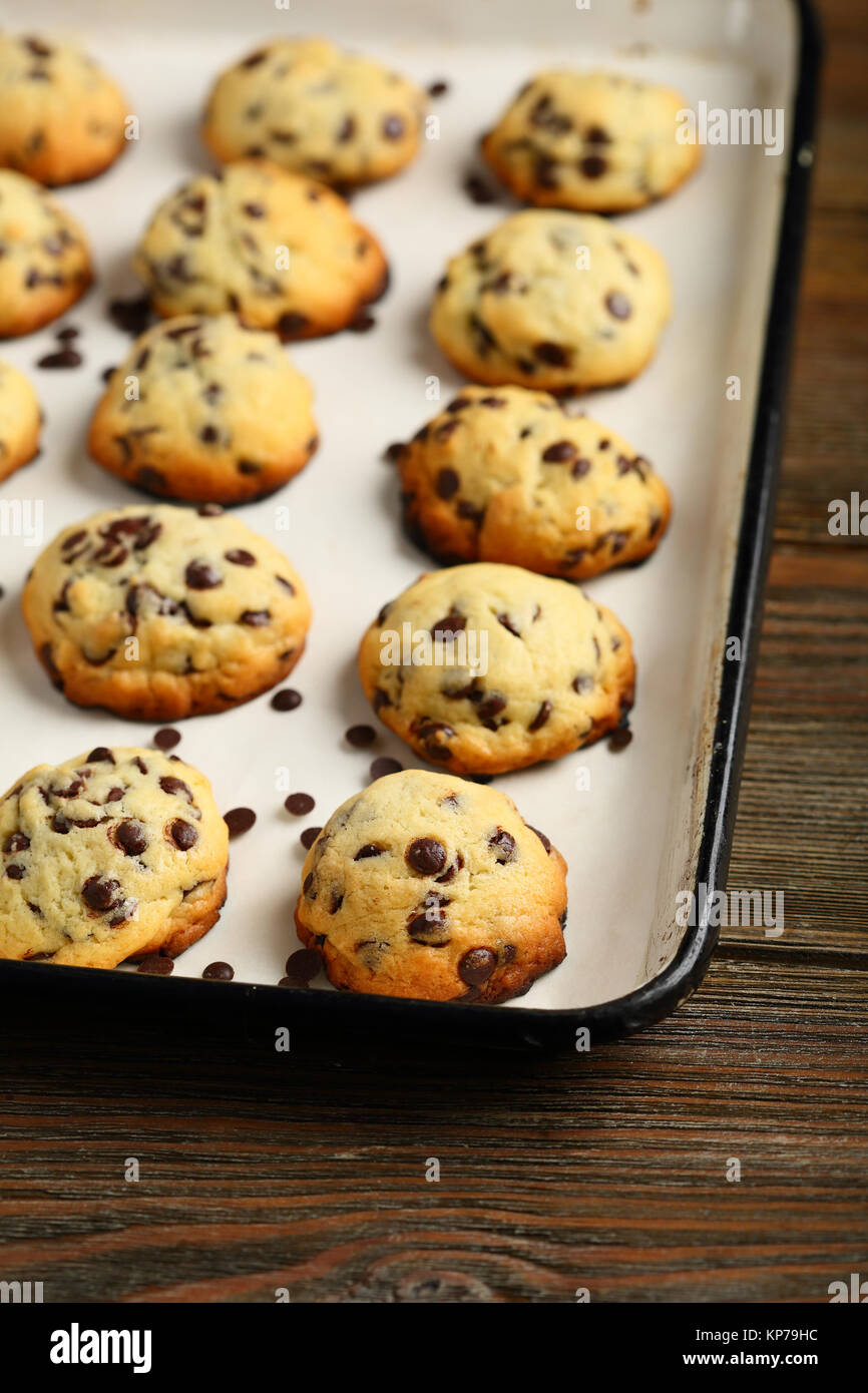 Cookies with chocolate chips, food closeup Stock Photo - Alamy