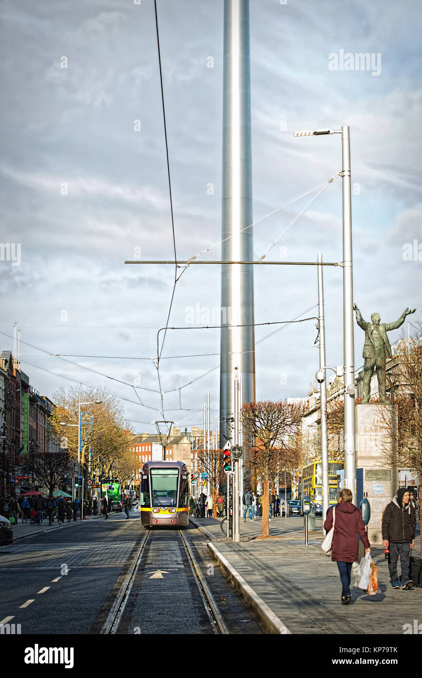 Luas cross city line, Dublin, Ireland, O'connel street stop. The new ...