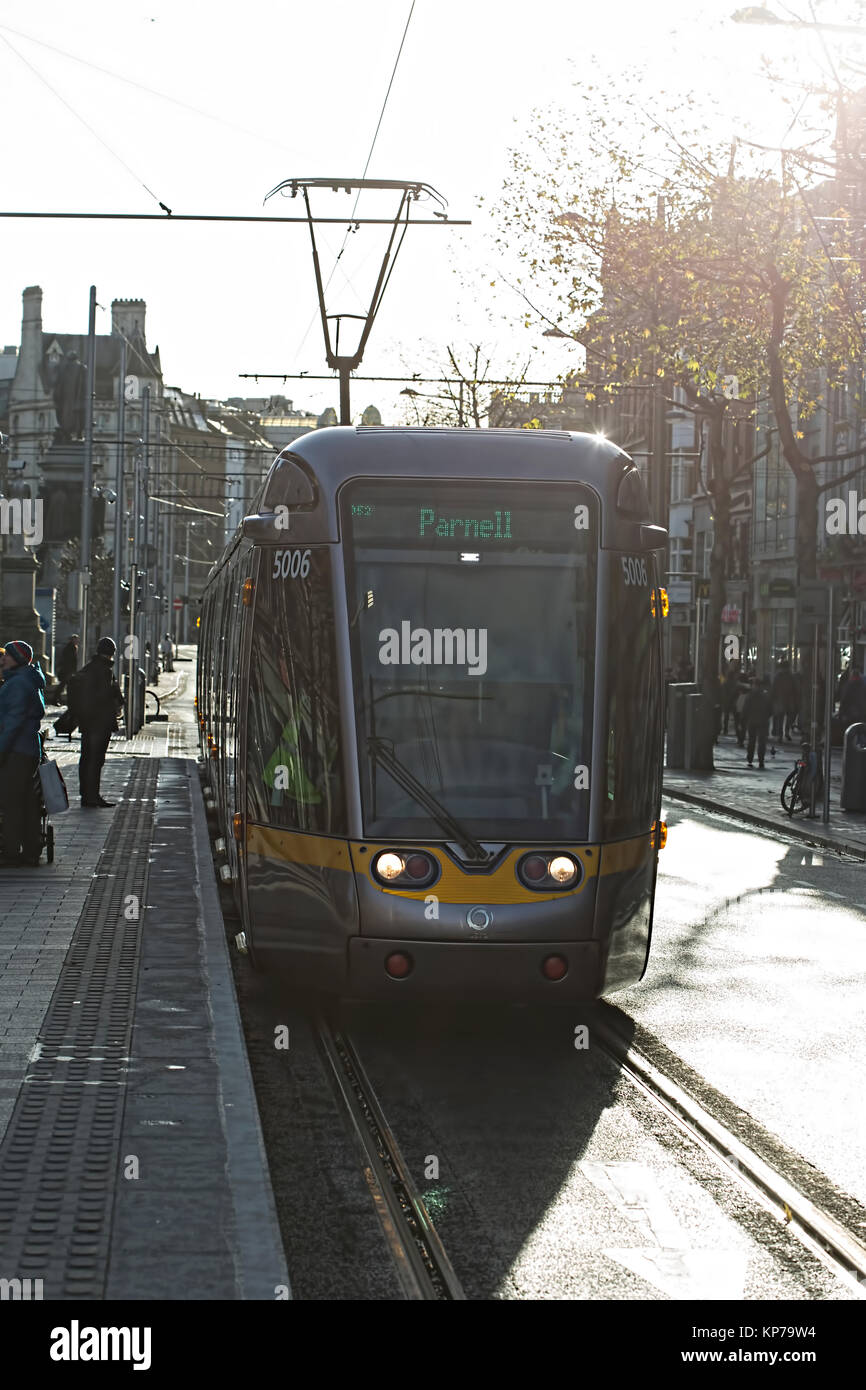 Luas cross city line, Dublin, Ireland, O'connel street stop. The new ...