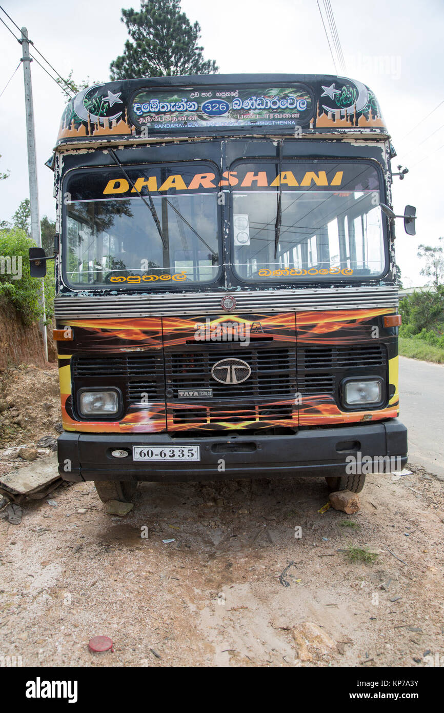 Painted adverts on local bus, Haputale, Sri Lanka, Asia Stock Photo - Alamy