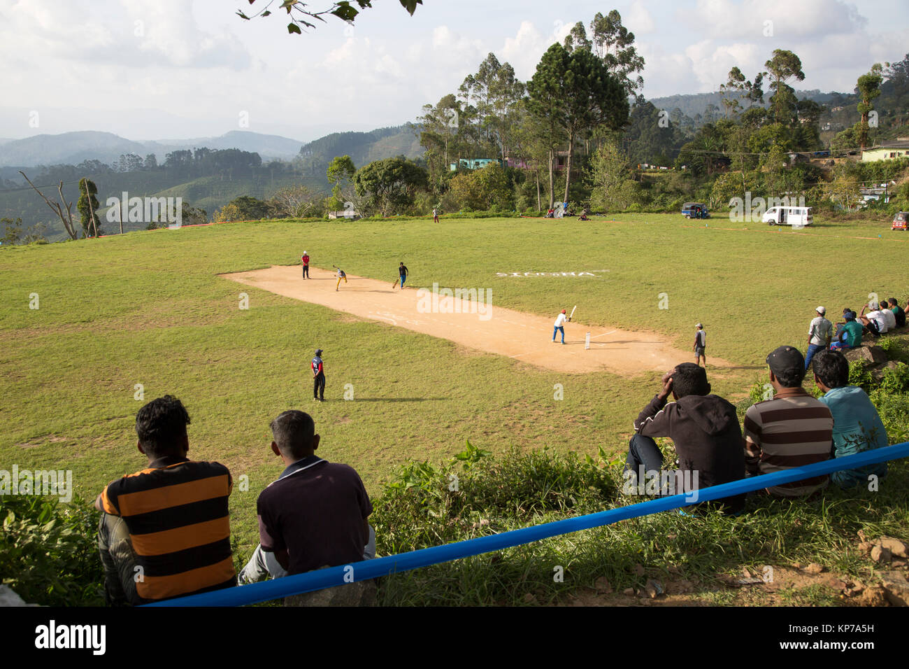 People watching cricket match, Haputale, Badulla District, Uva Province ...