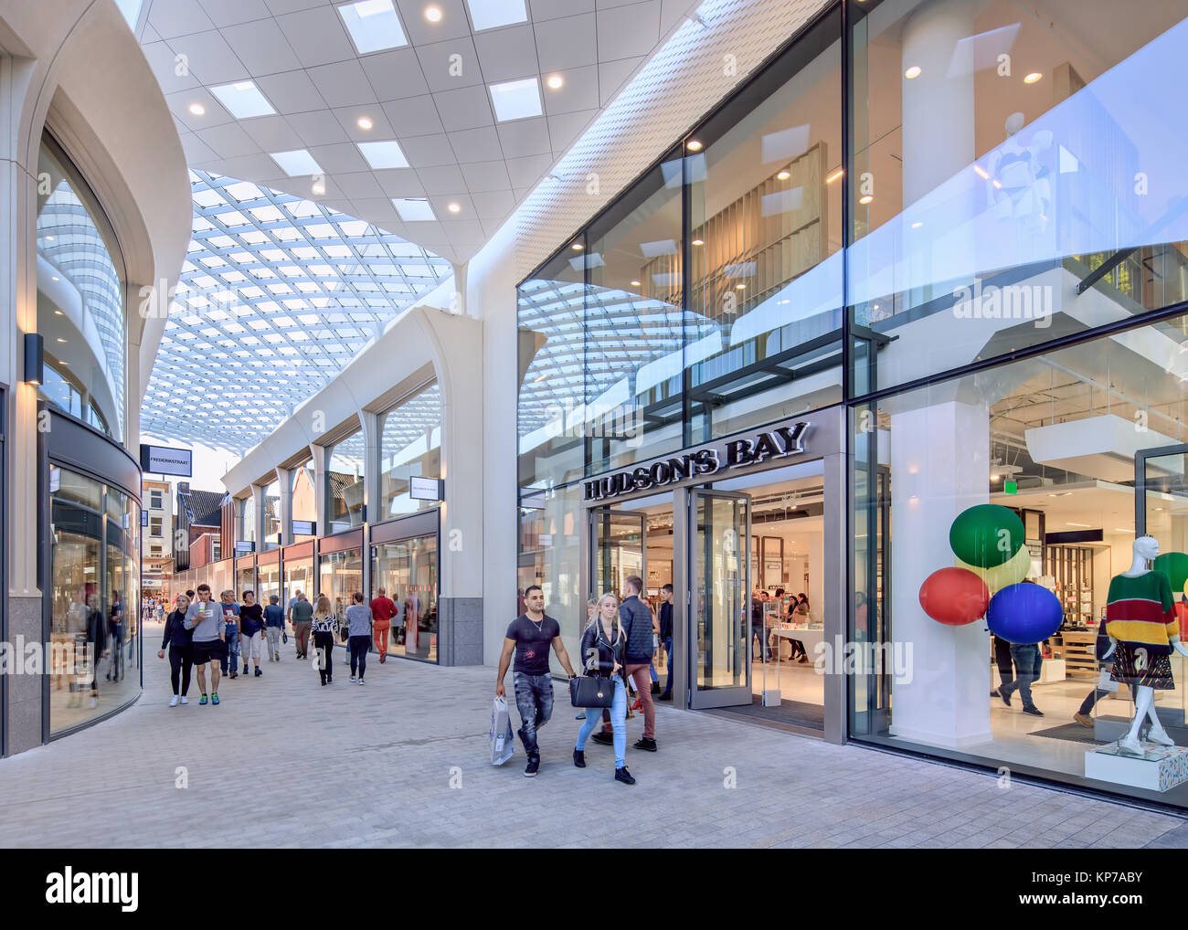 TILBURG-SEPTEMBER 23, 2017. New Hudson’s Bay shopping mall. Hudson's ...