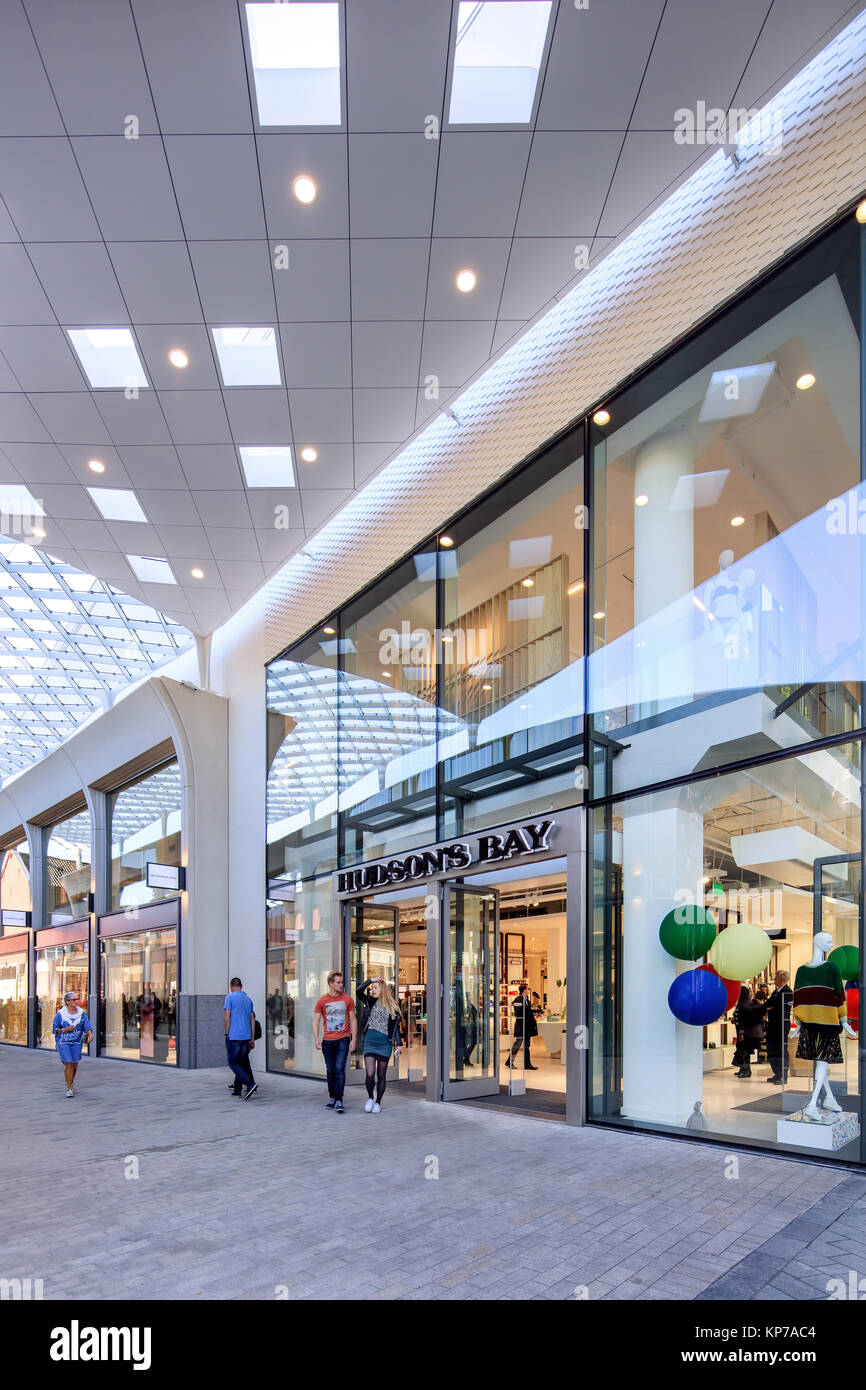 TILBURG-SEPTEMBER 23, 2017. New Hudson’s Bay shopping mall. Hudson's ...