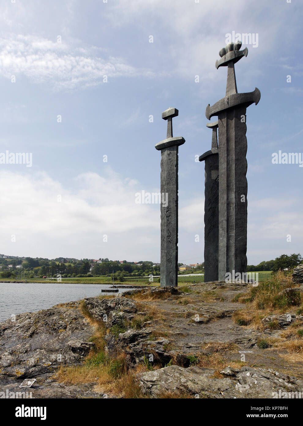 The three swords monument at hafrsfjord High Resolution Stock ...