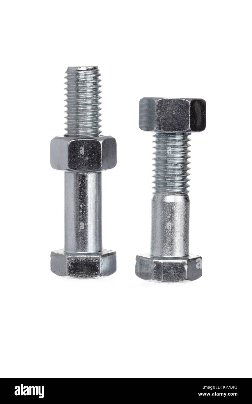 two bolts and two nuts Stock Photo - Alamy