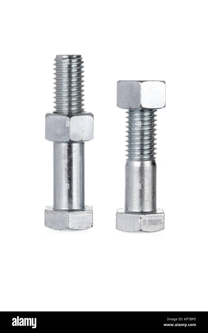 two bolts with two nuts Stock Photo - Alamy