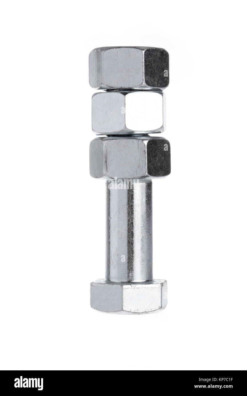 bolt with three nuts Stock Photo - Alamy