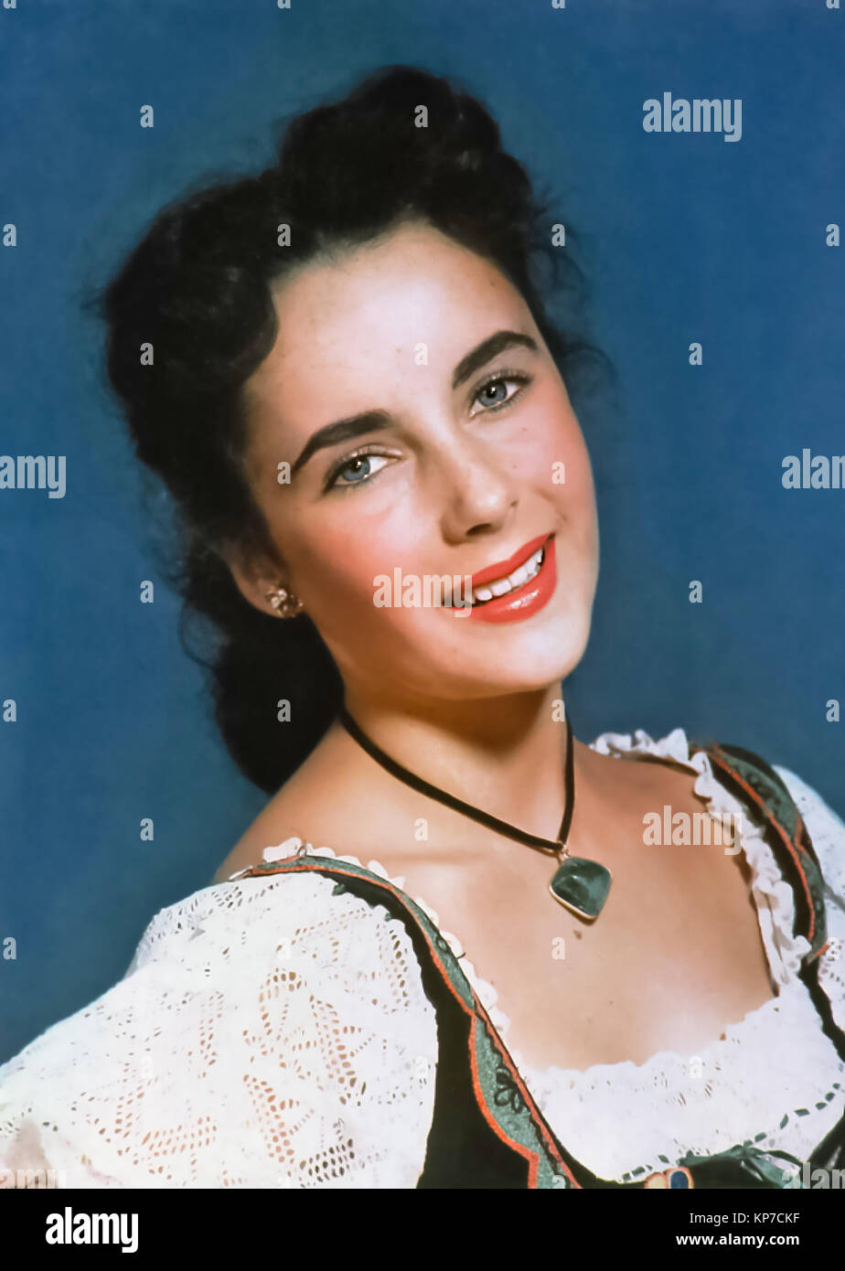 ELIZABETH TAYLOR (1932-2011) Anglo-American film actress about 1947 ...