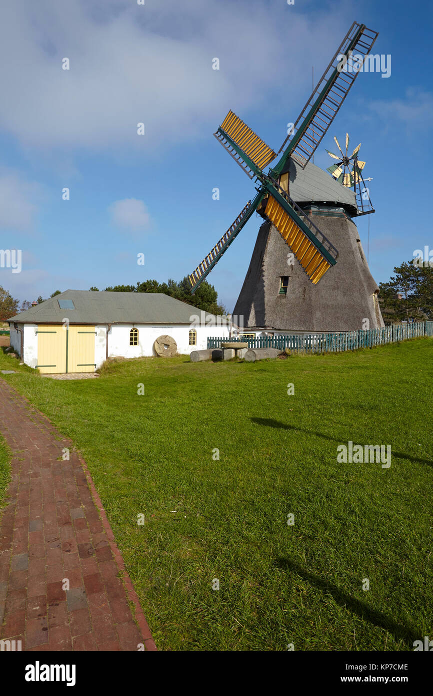 Nebel (Amrum) - Wind mill Stock Photo - Alamy