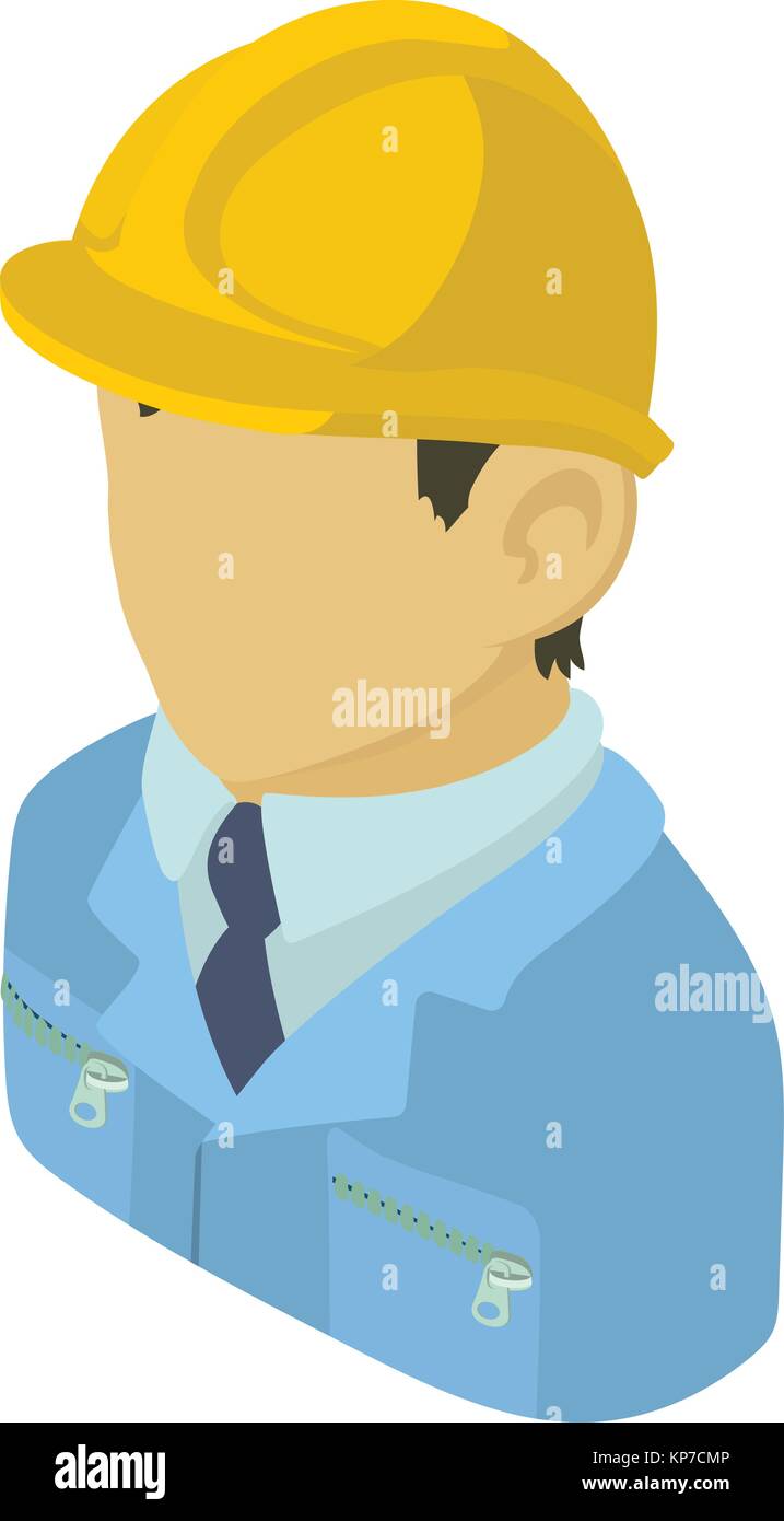 Builder engineer asian icon, isometric 3d style Stock Vector Image ...