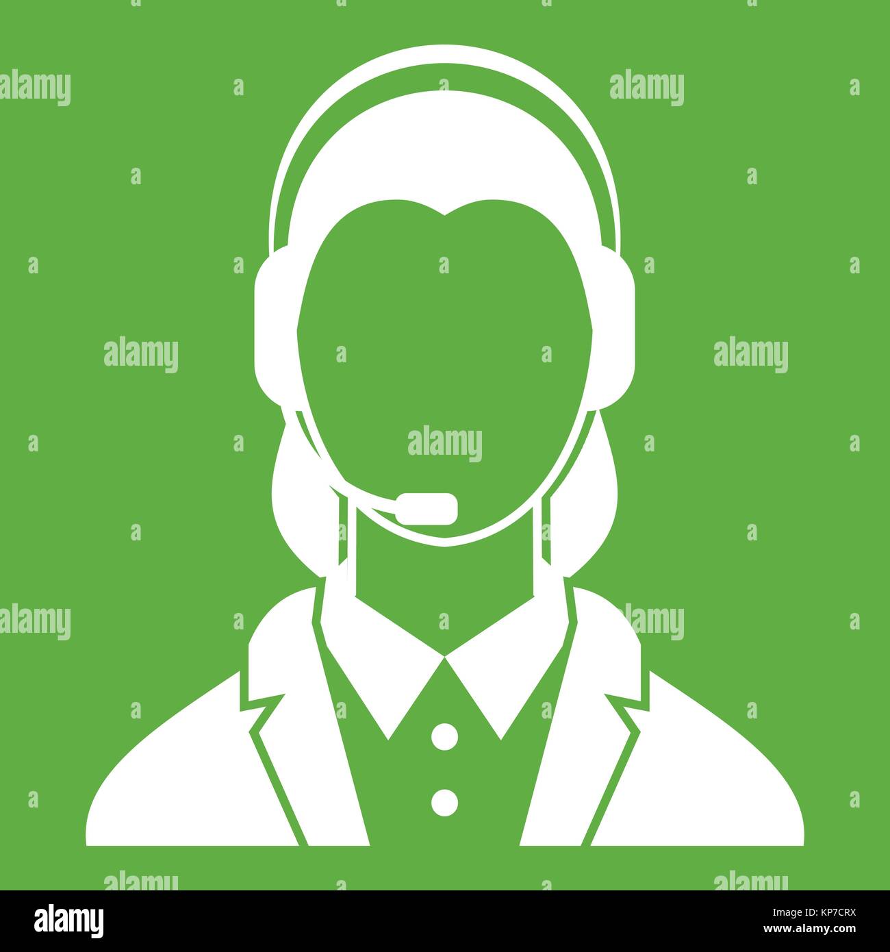 Support phone operator in headset icon green Stock Vector Image & Art ...