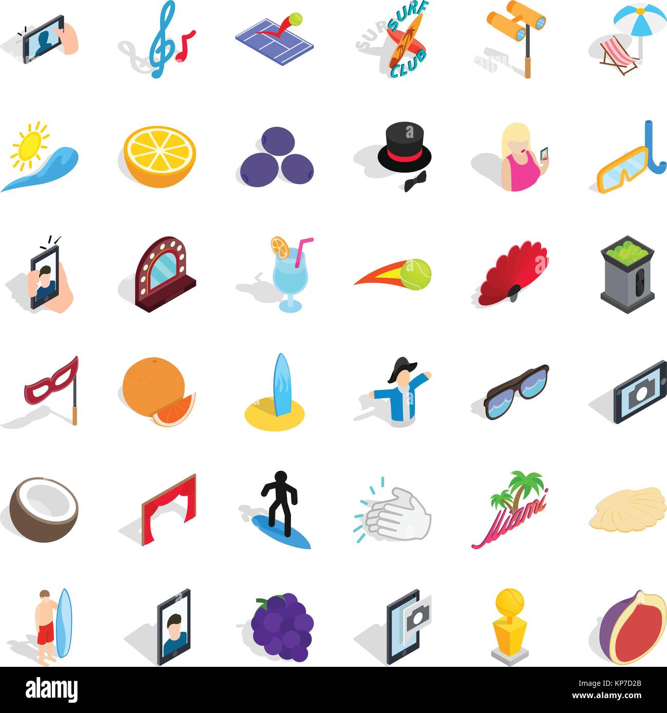 Miami beach icons set, isometric style Stock Vector Image & Art - Alamy