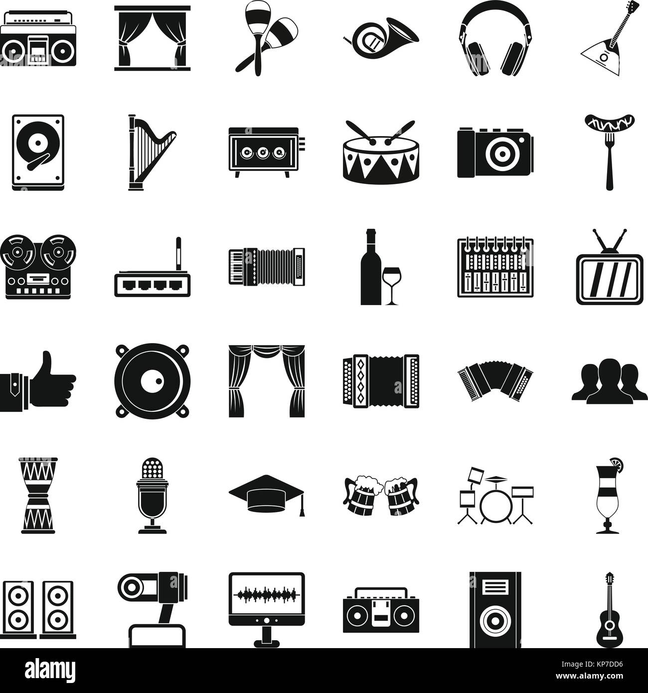 Karaoke icons set, simple style Stock Vector Image & Art - Alamy