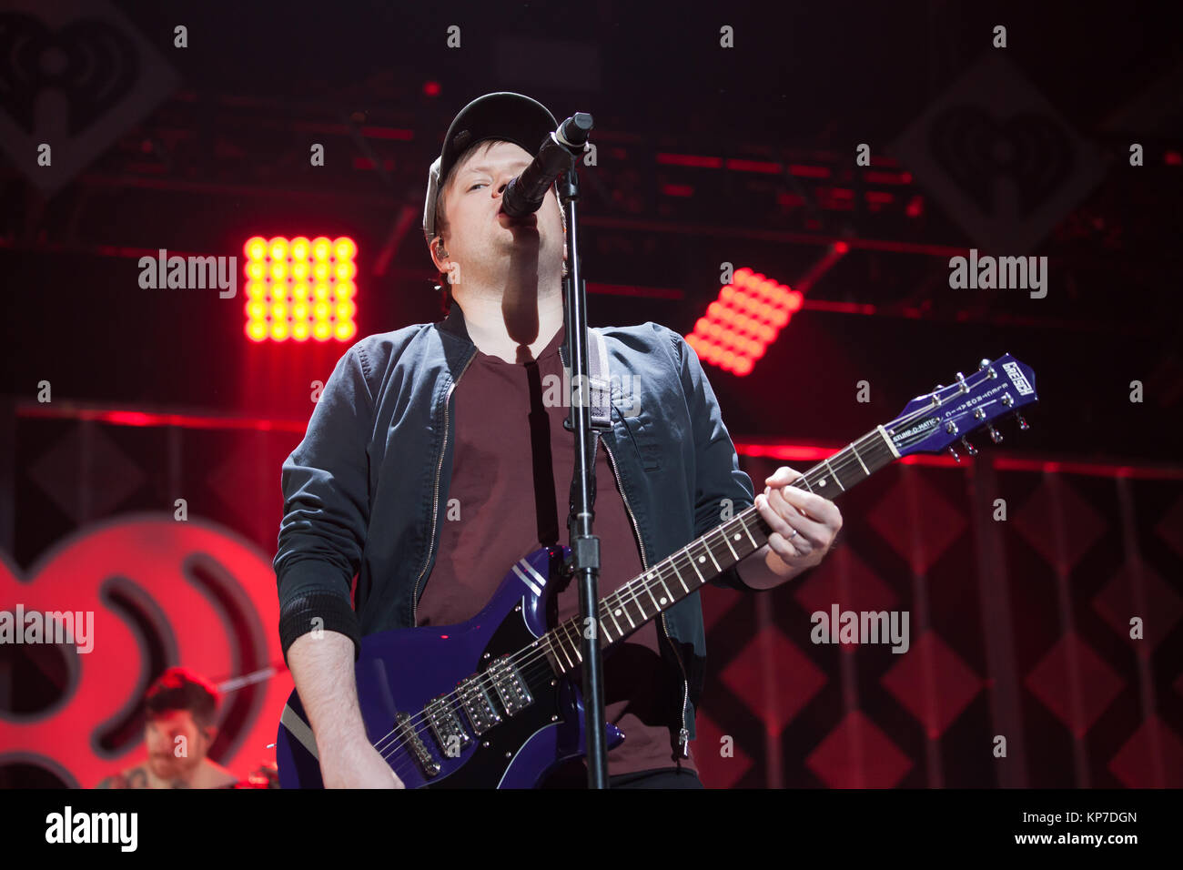 Patrick Stump of Fall Out Boy performing at iHeartRadio Jingle Ball ...