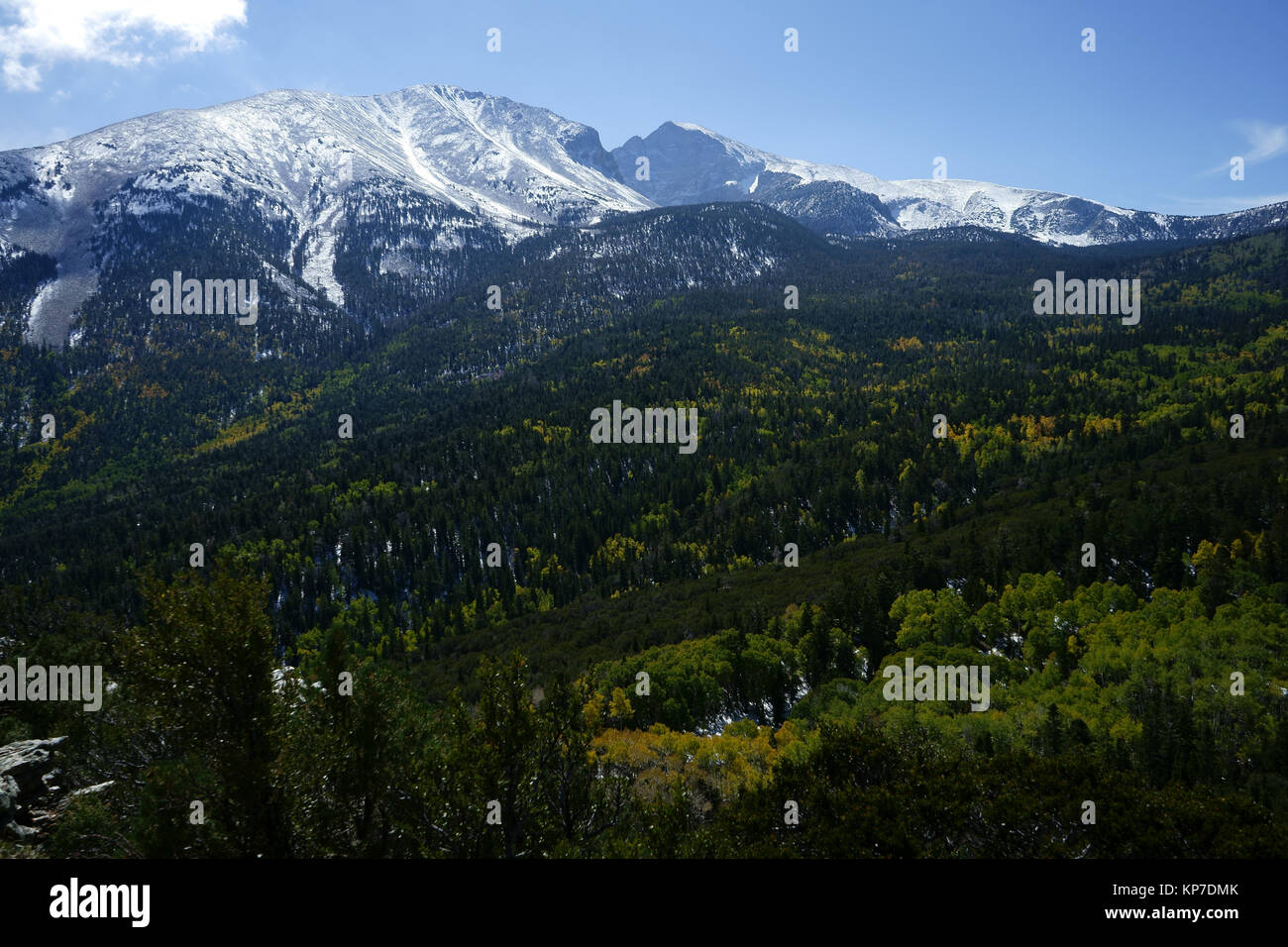 Mount Wheeler with first snow in fall, Great Basin National park ...