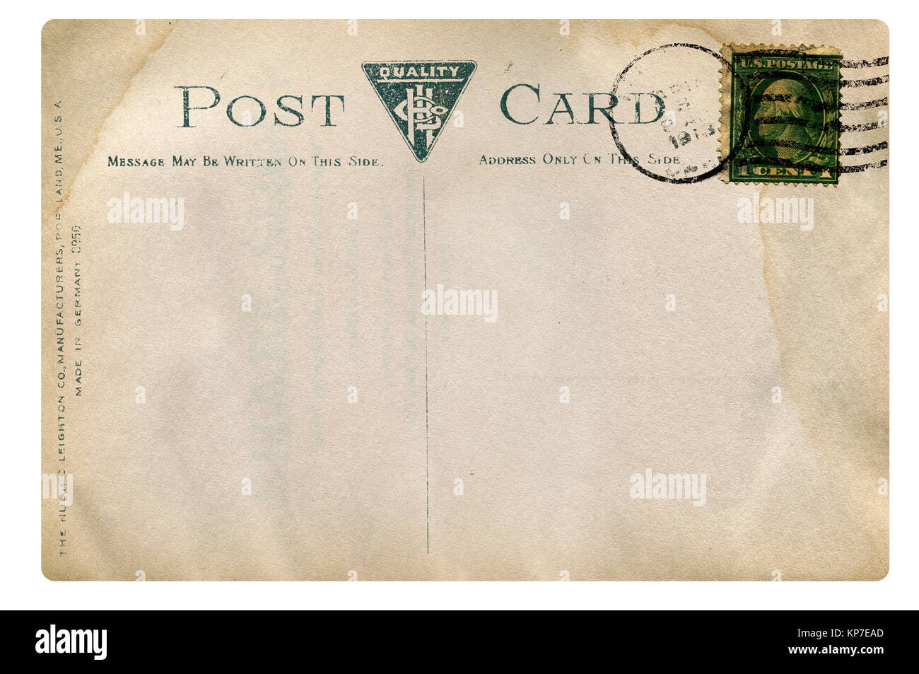 Old postcard with stamp and mark Stock Photo - Alamy