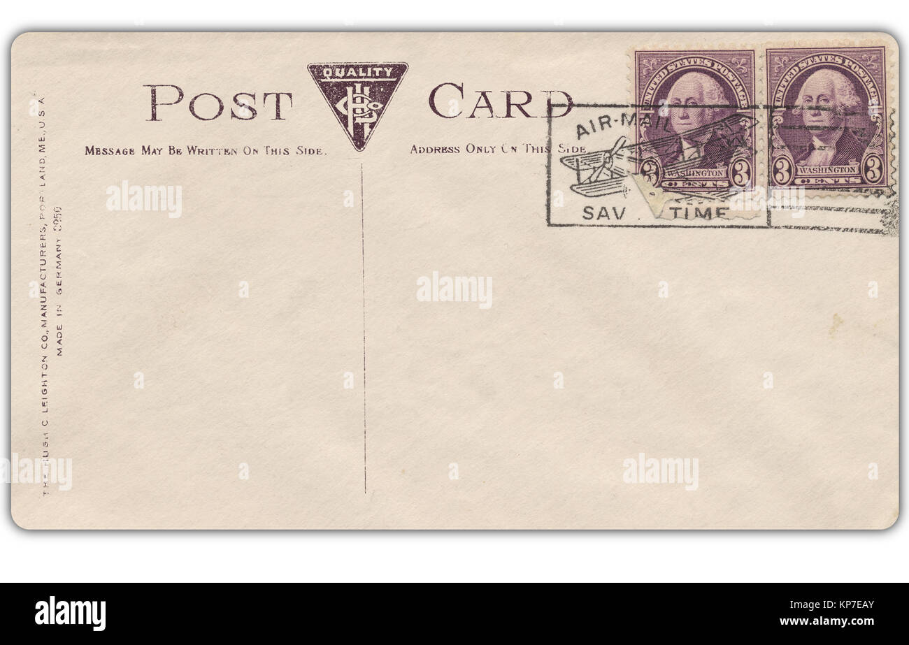 Old postcard with stamp and copy space for your text Stock Photo - Alamy