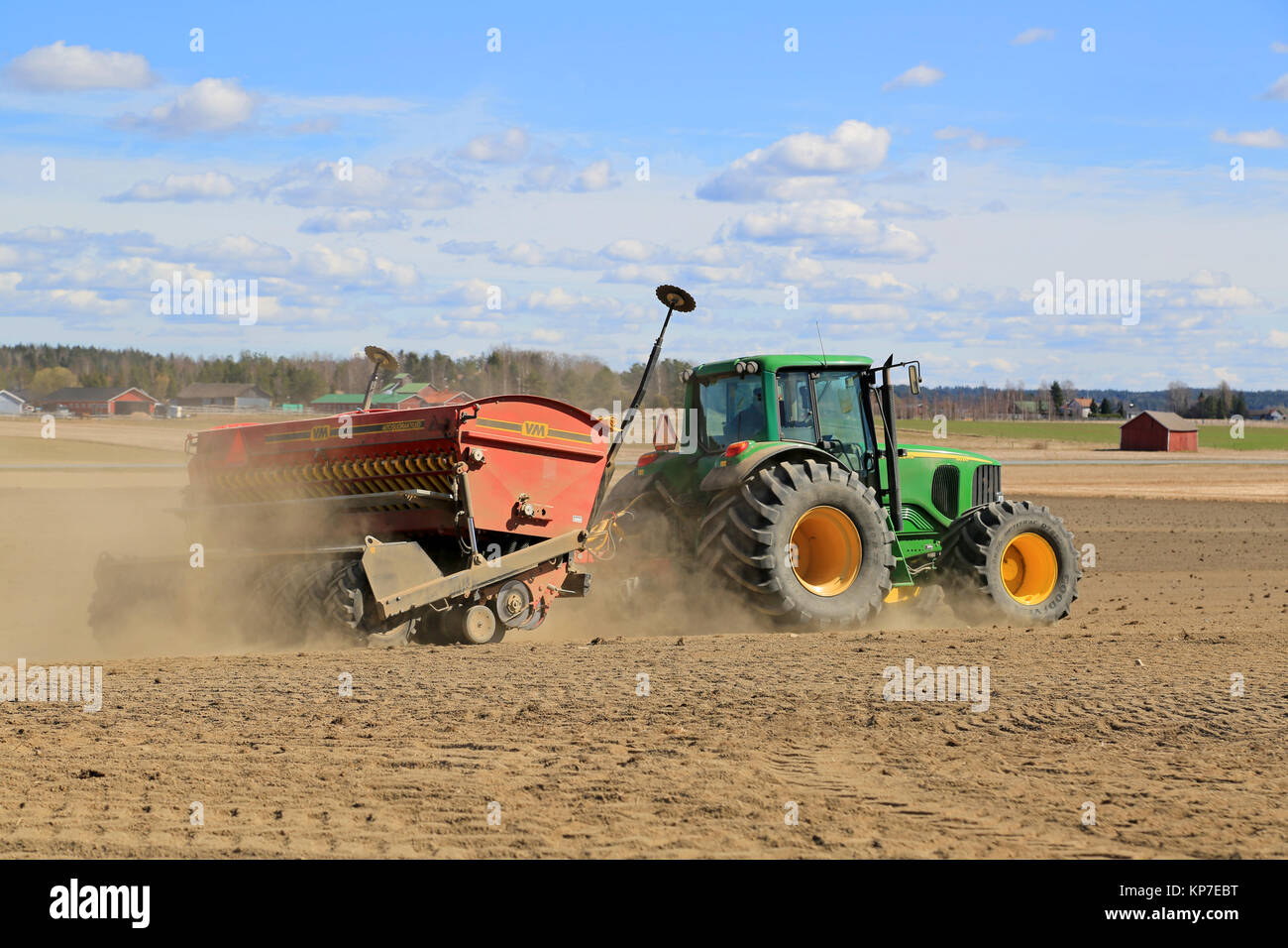 LOIMAA, FINLAND - APRIL 25, 2015: John Deere 6620 Agricultural Tractor ...
