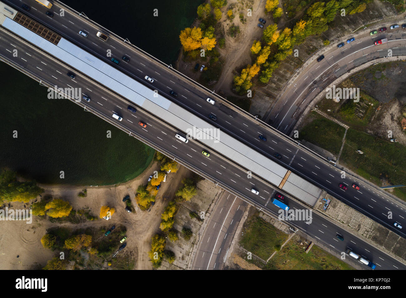 Birds eye view blue bridge hi-res stock photography and images - Alamy