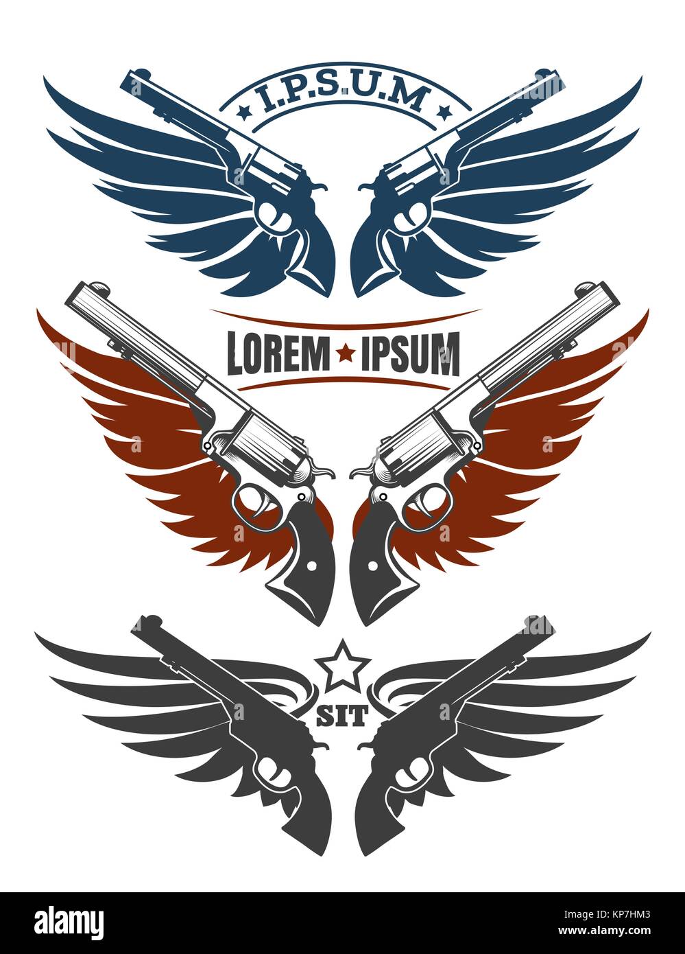 Gun handgun pistol revolver vector hi-res stock photography and images ...