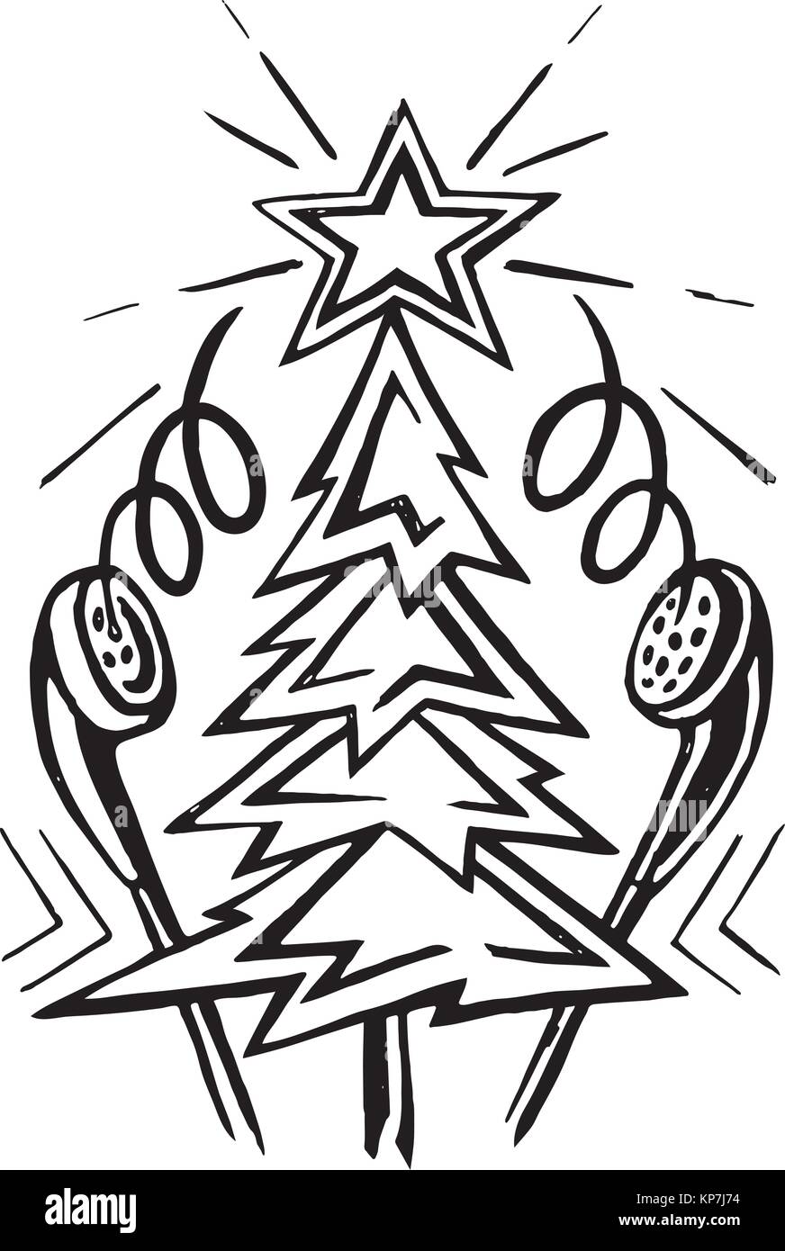 Cute doodle christmas tree Stock Vector Images - Alamy