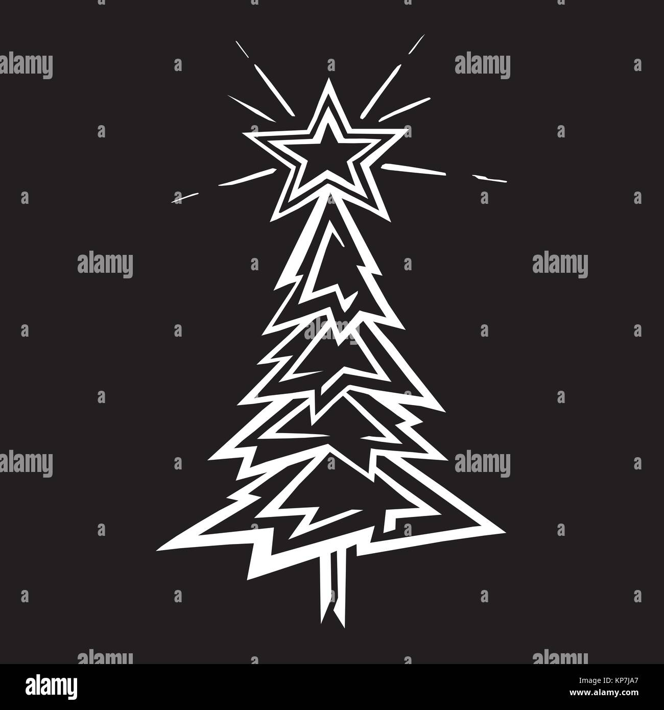 Stylized xmas fir tree Stock Vector Images - Alamy