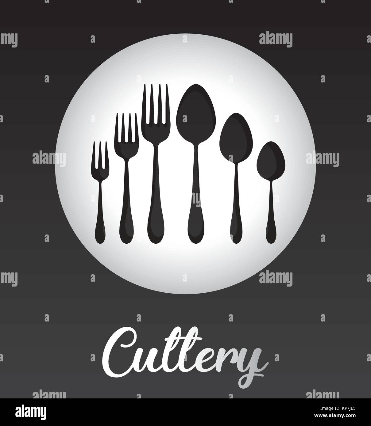 Silver dinner set antique Stock Vector Images - Alamy