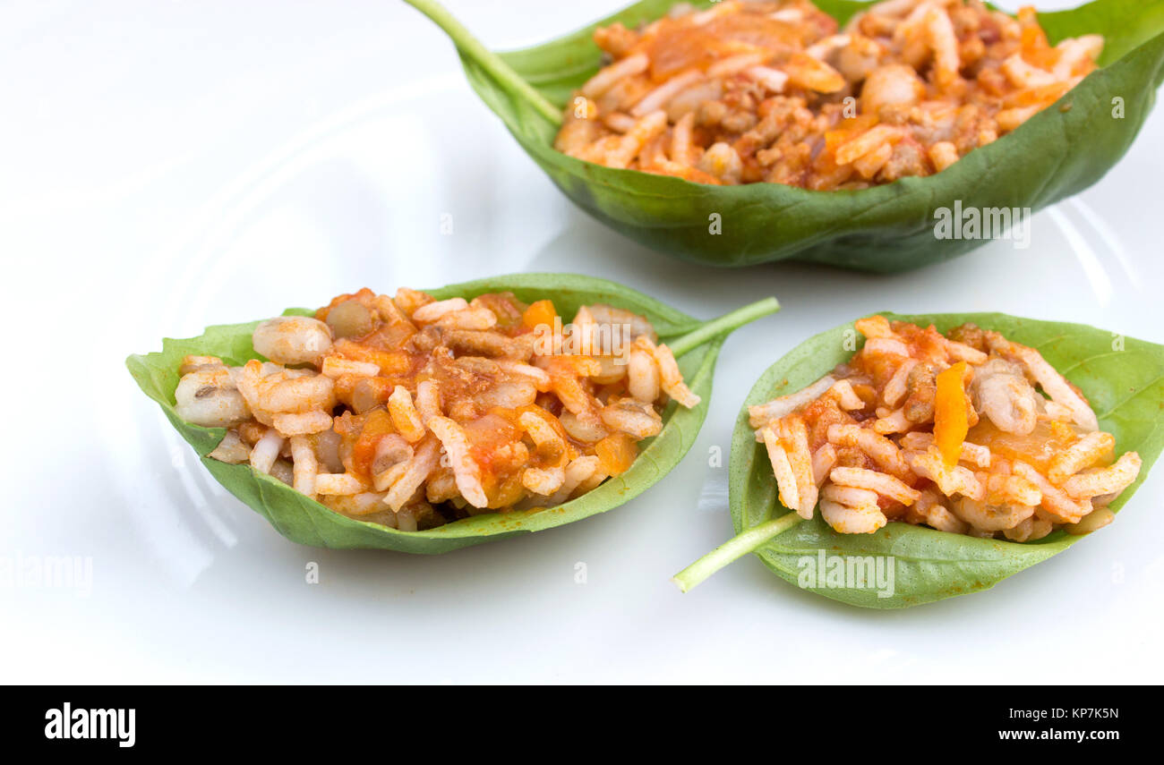 Basil, tomato rice, herbs,Tomato rice with basil leaves Stock Photo - Alamy