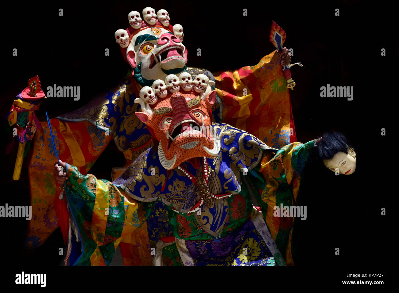 Traditional Tibetan Dance of Tsam in the Buddhist monastery, the Dance ...