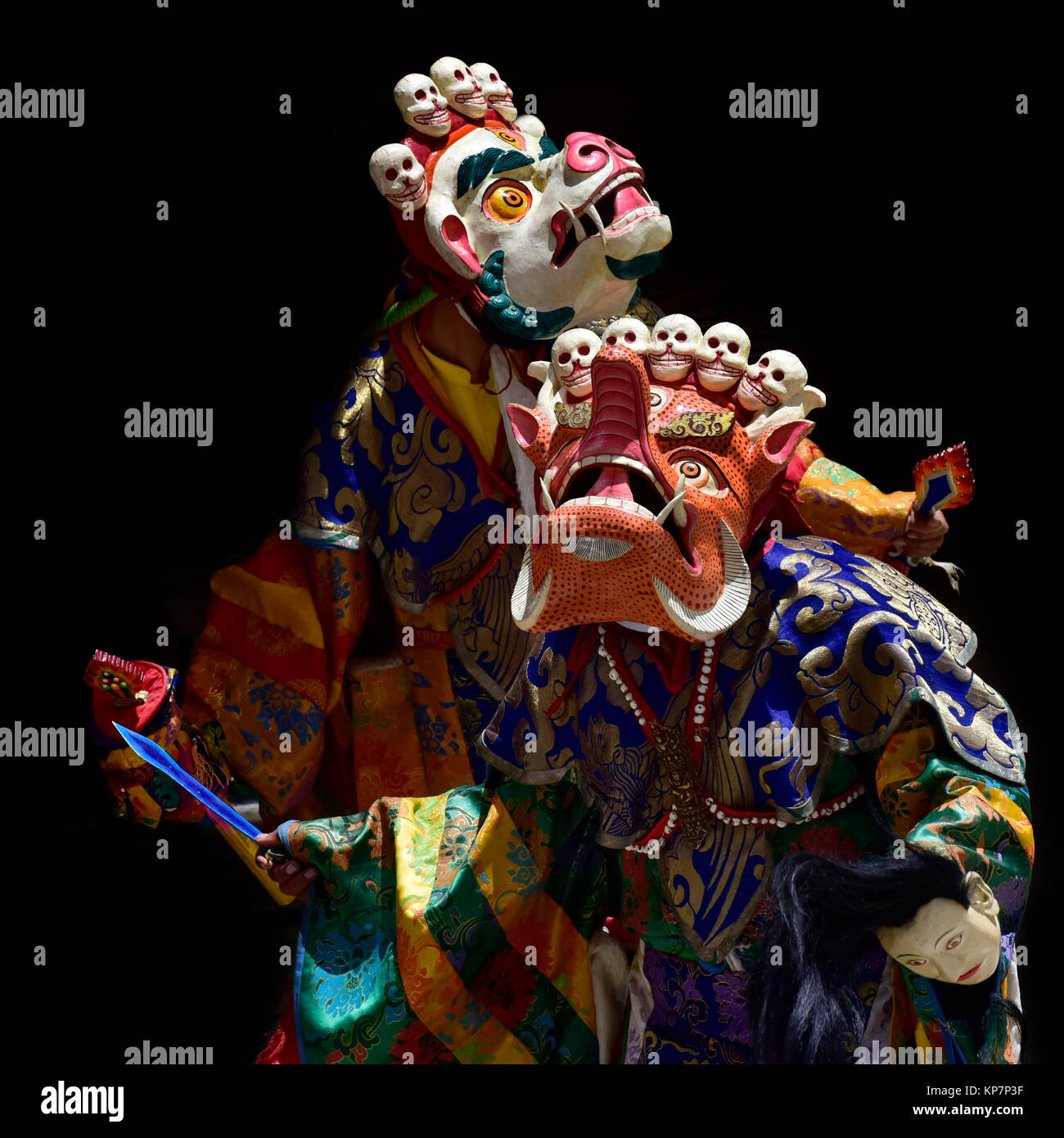 Traditional Buddhist sacred dance Cham, Dance in Lama Masks is a high ...