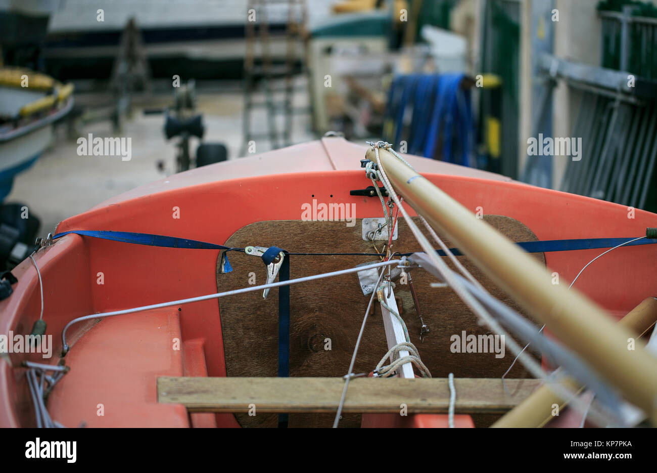 Old and broken boat in repair Stock Photo - Alamy