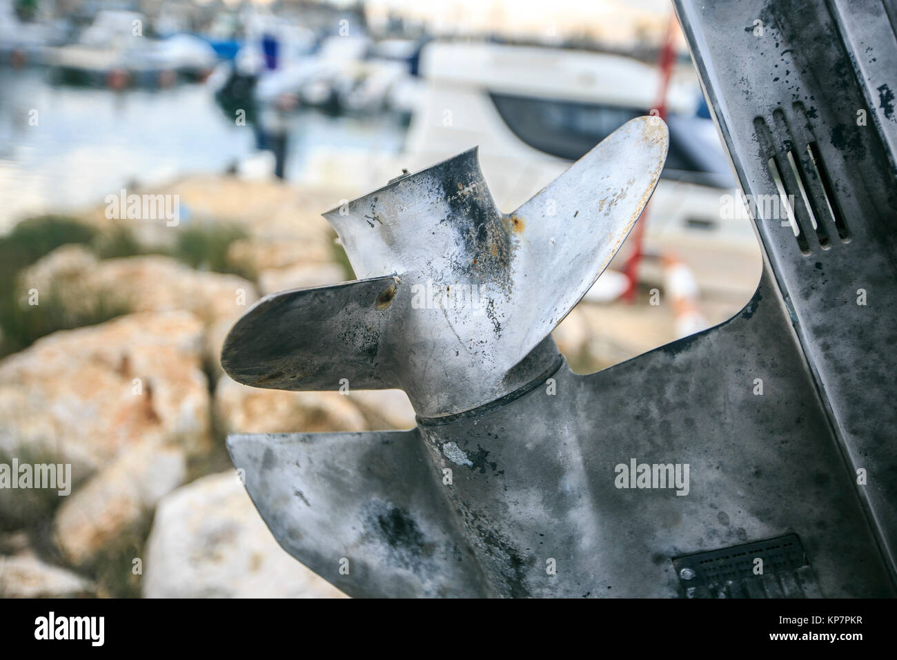 Old and broken boat in repair Stock Photo - Alamy