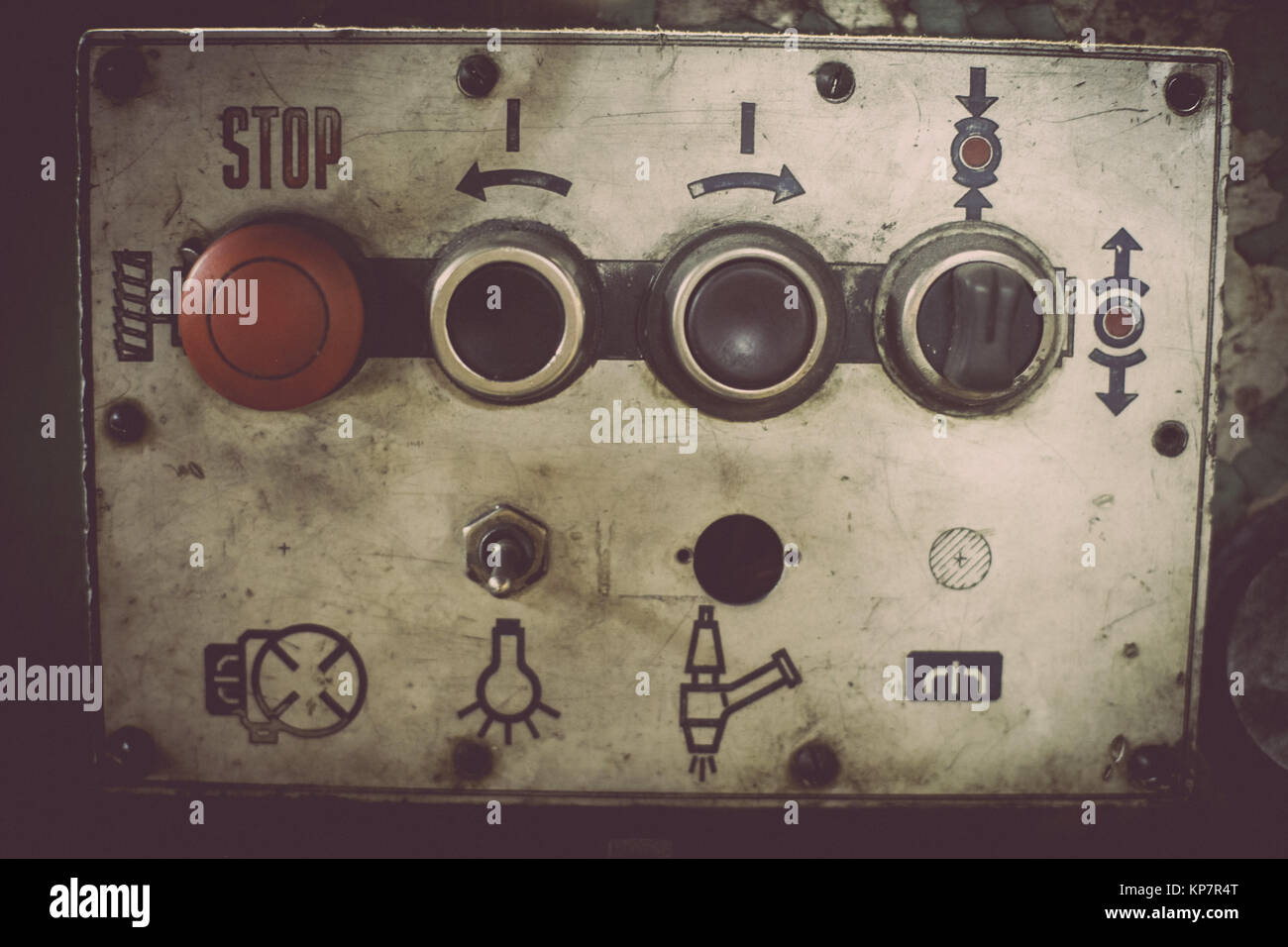 Buttons on a control panel Stock Photo - Alamy