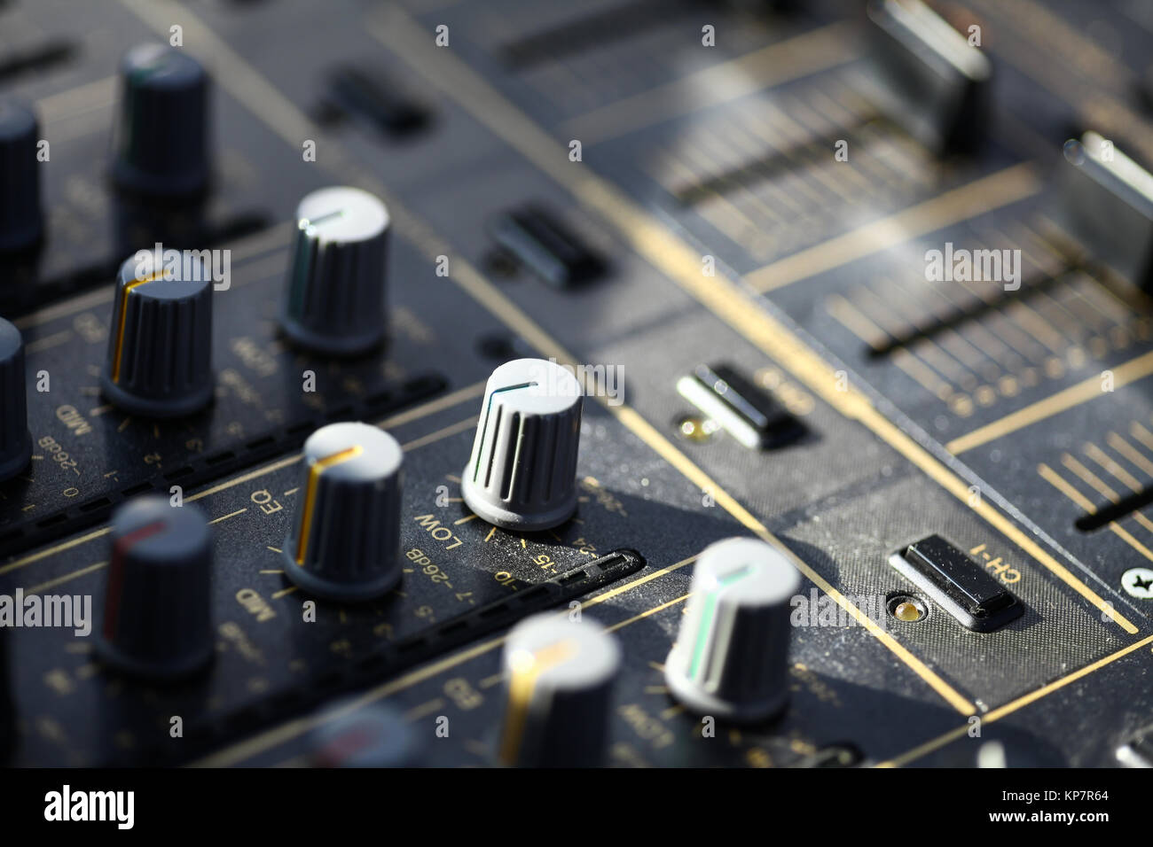 Sound mixer details Stock Photo - Alamy