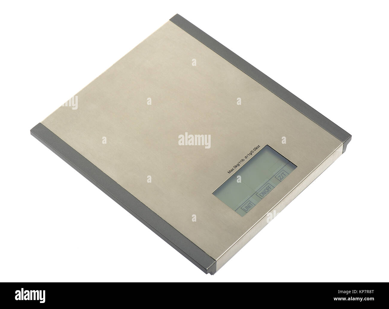 Metal electronic scales on a white background Stock Photo - Alamy