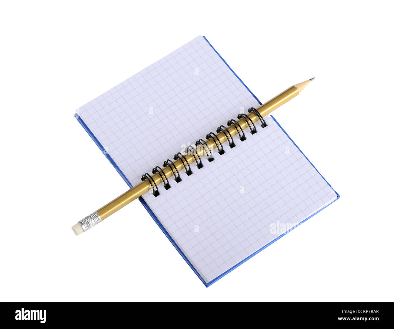 Notebook with pencil on a white background Stock Photo - Alamy