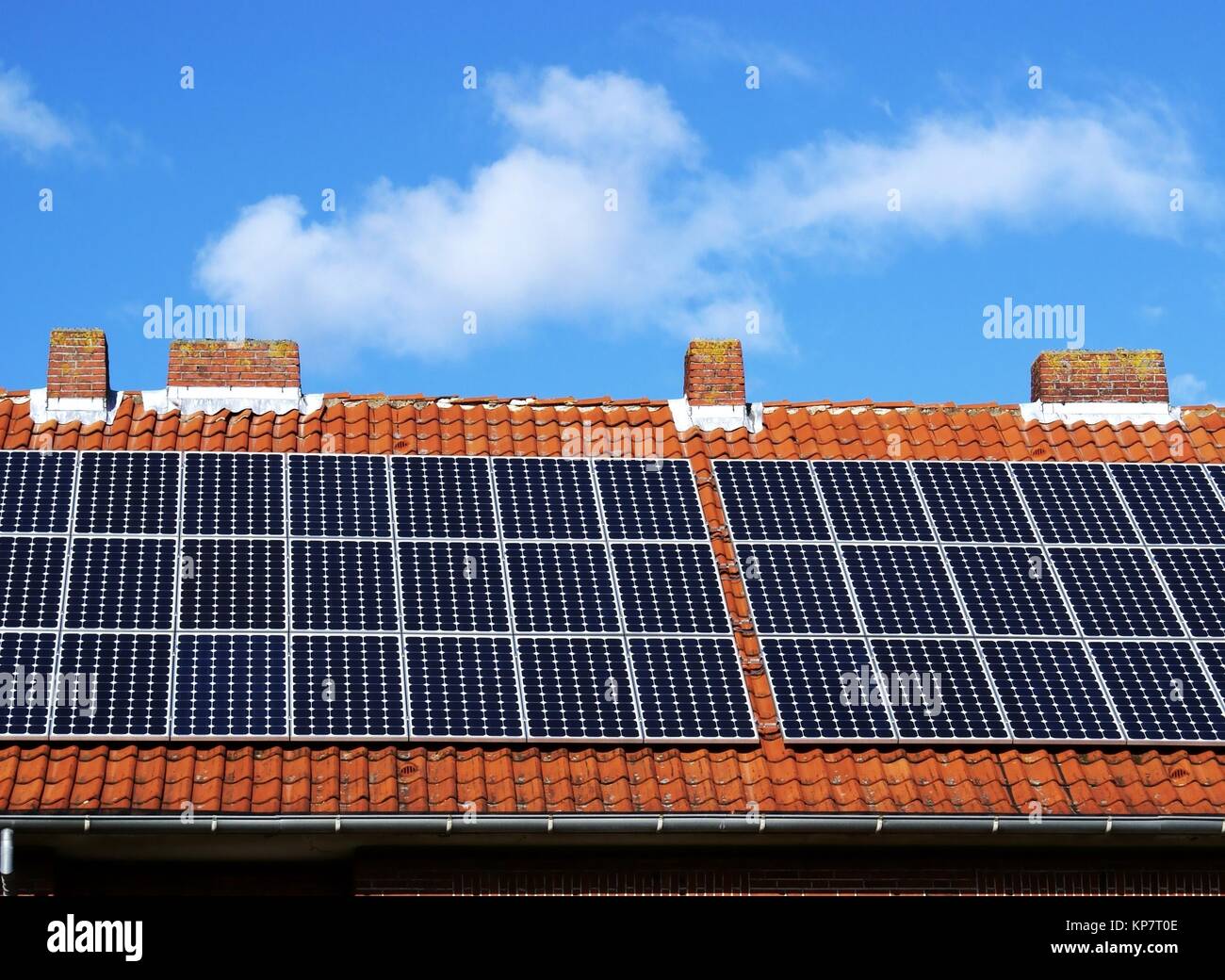 Large solar cell system on one roof Stock Photo - Alamy