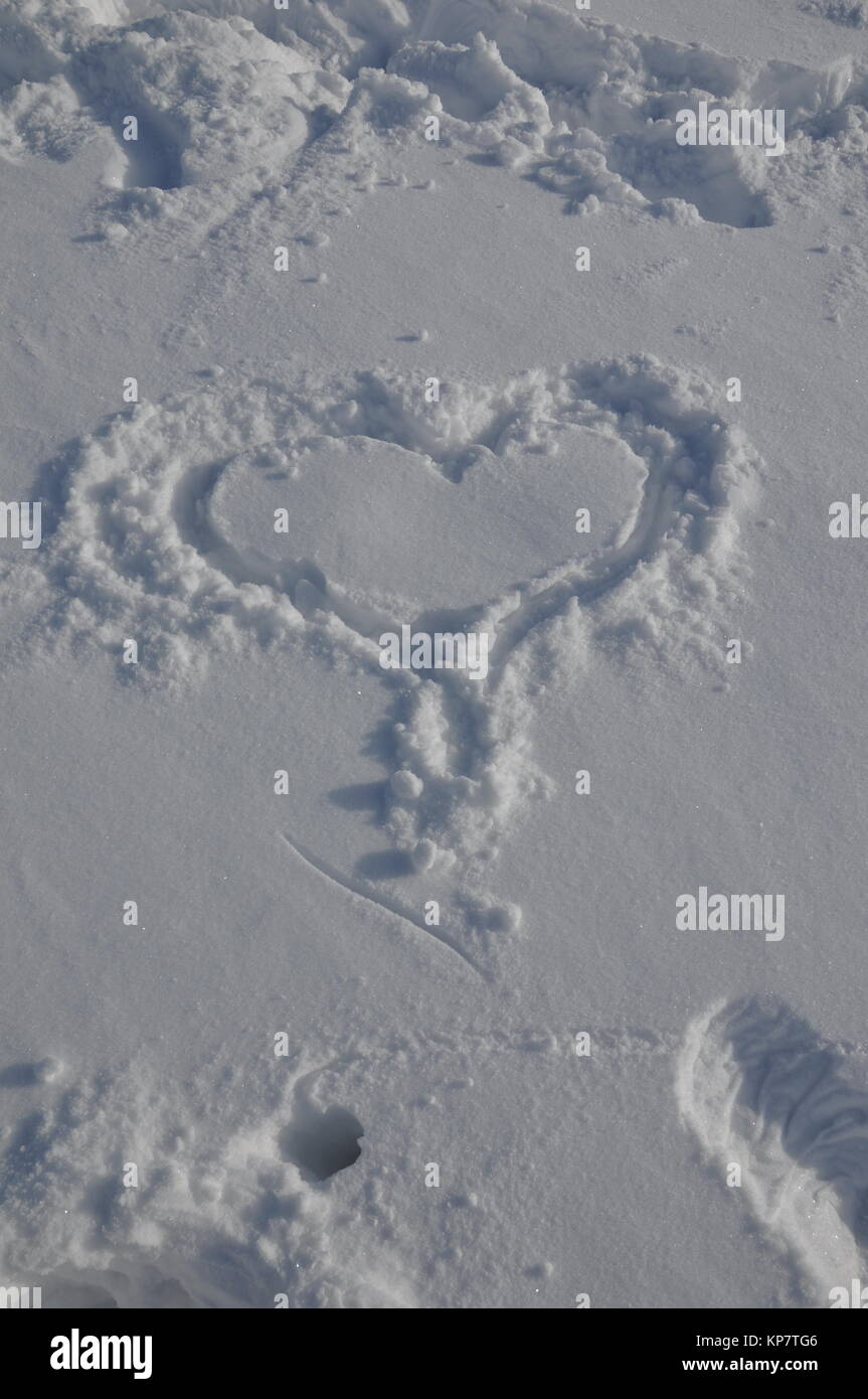 heart in the snow Stock Photo - Alamy