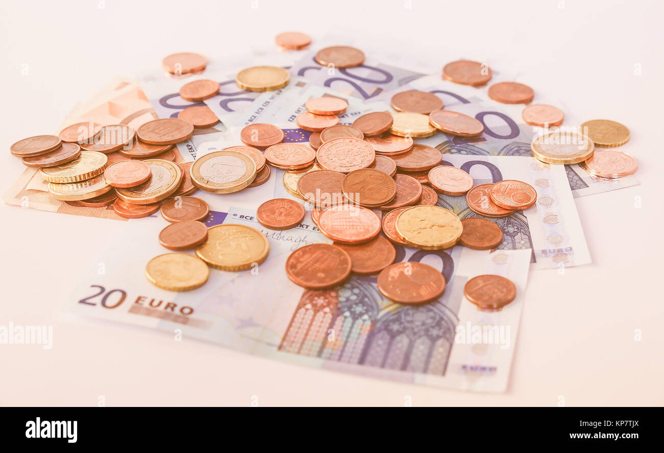 Vintage many euro coins hi-res stock photography and images - Alamy