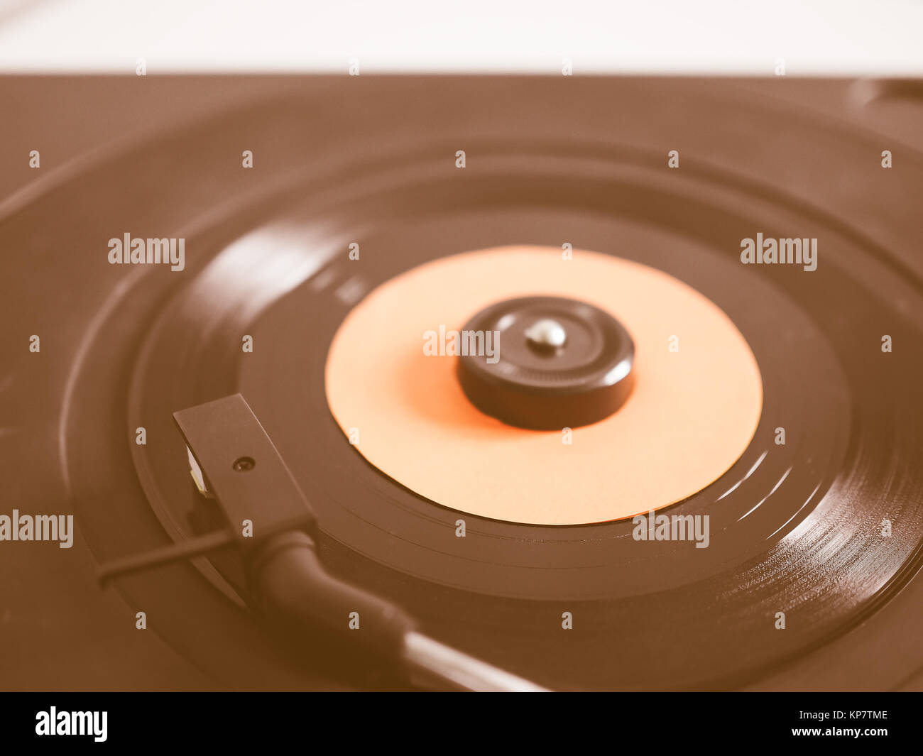 Vinyl record on turntable vintage Stock Photo - Alamy
