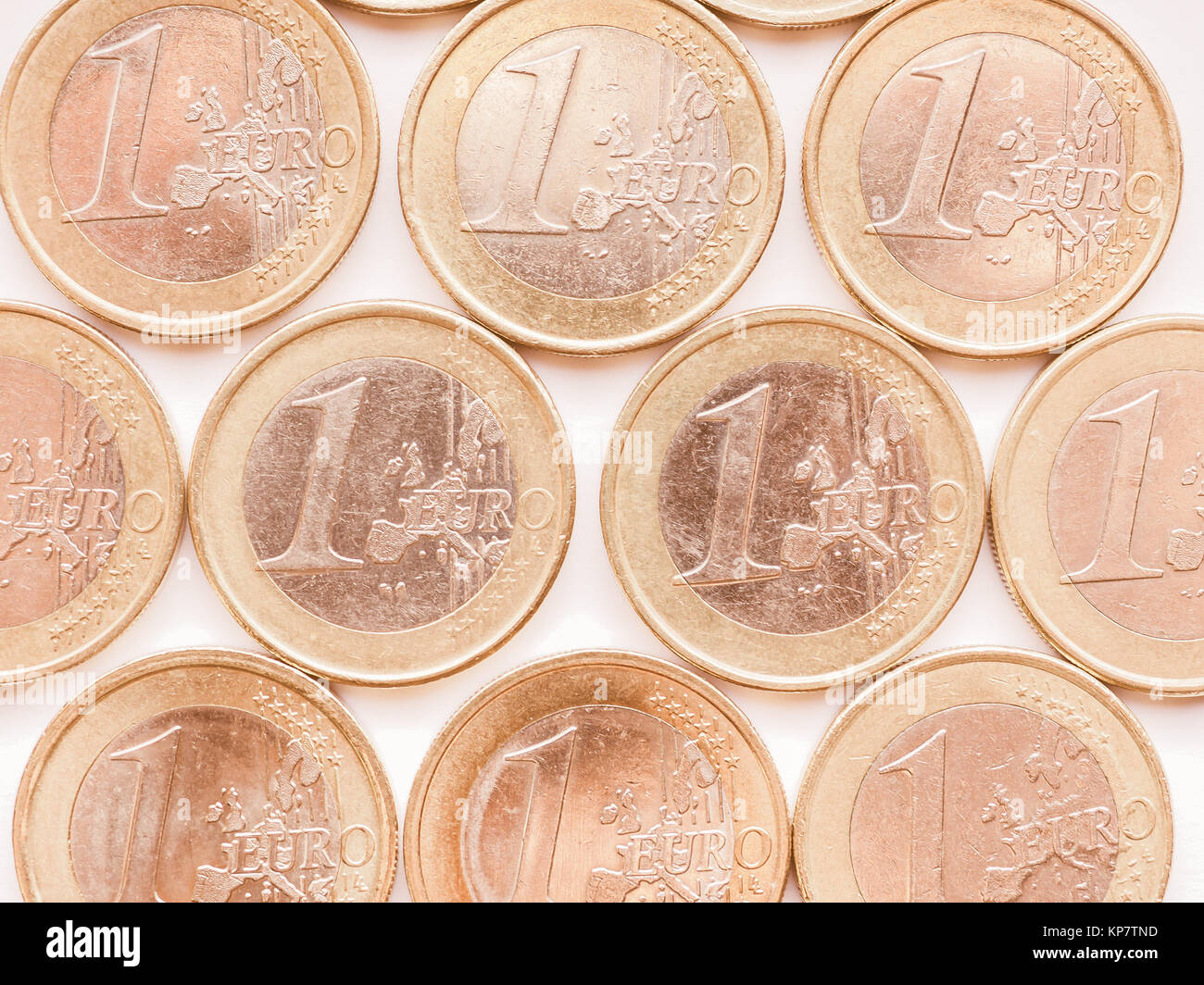 Euro coins vintage Stock Photo - Alamy